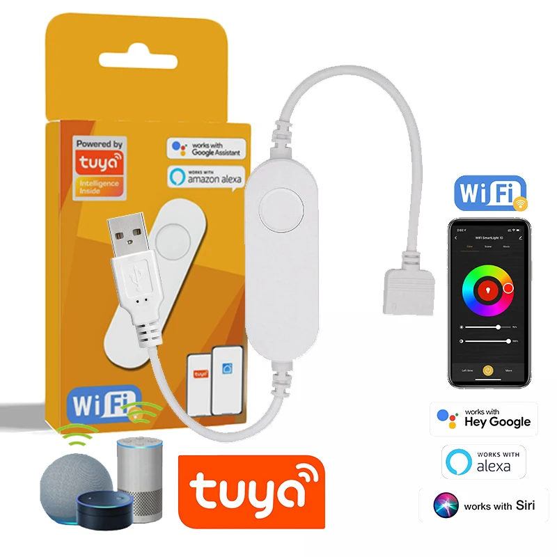 USB-TUYA-RGB-LED-Strip-Controller-5V-WIFI-Led-Strip-Dimmer-4pin ...