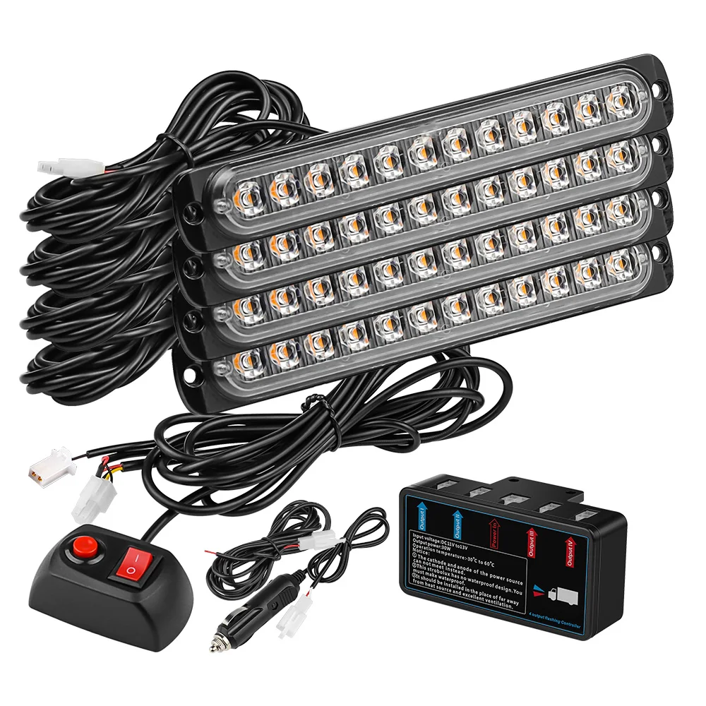 4pcs-Strobe-led-kit-4-in-1-Wireless-Control-Car-Led-Strobe-Warning ...