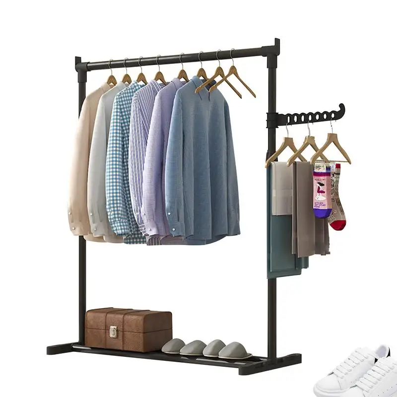 Telescopic-Clothes-Racks-Heavy-Duty-Metal-Garment-Rack-Movable-Clothes ...