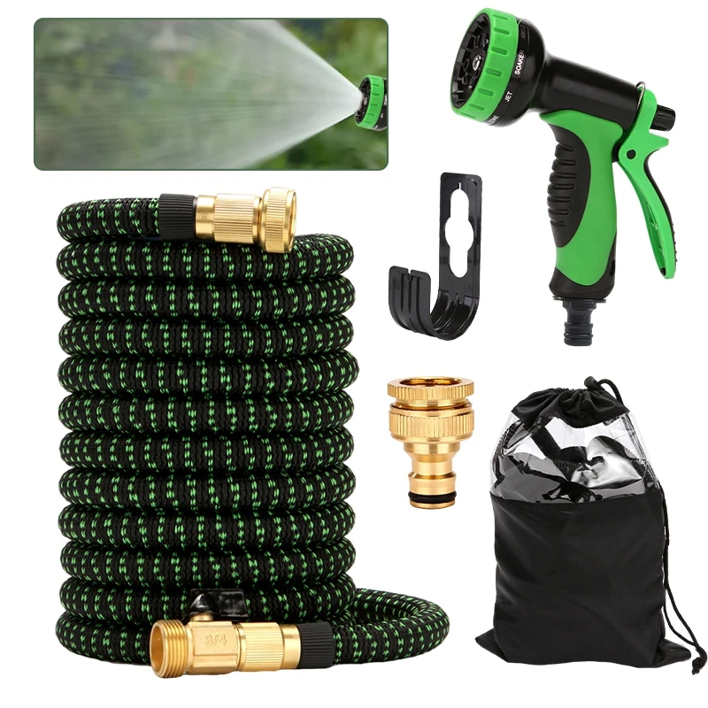 25 100FT Expandable Garden Water Hose High Pressure Reel Magic Water ...