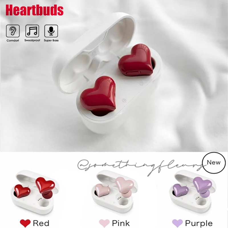 Heartbuds-fones de ouvido bluetooth sem fio para mulheres, botões ...