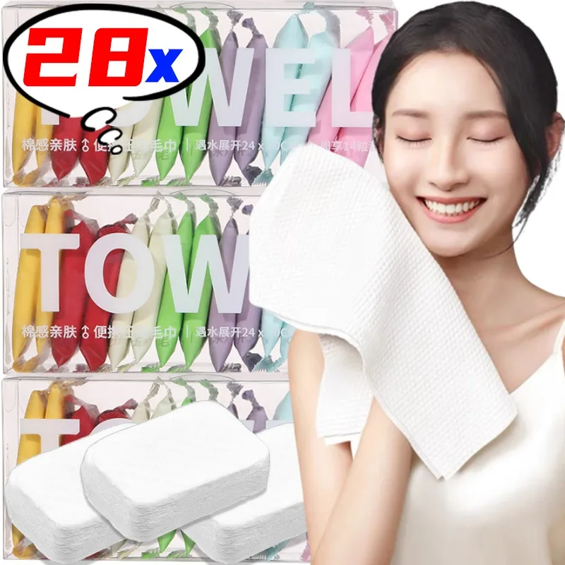 28-7PCS-Portable-Compressed-Towel-Disposable-Face-Washcloth-Soft-Beauty ...