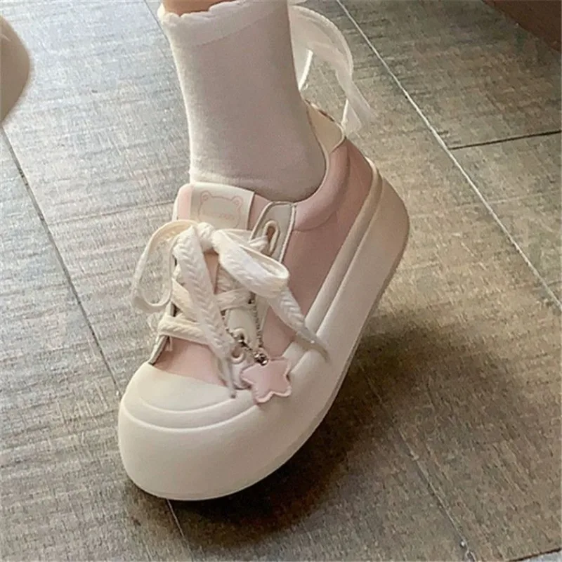 SHANPA-Platform-Sneakers-Women-Fashion-Pink-Sweet-Korean-Style-Shoes ...