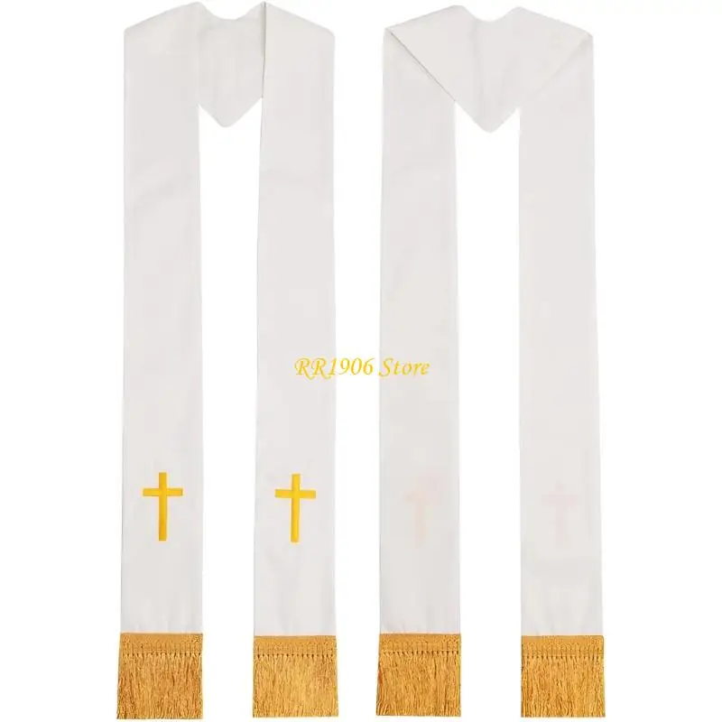 P9JF Comfortable Church Clergy Sash Stole with Embroidery Crossed ...