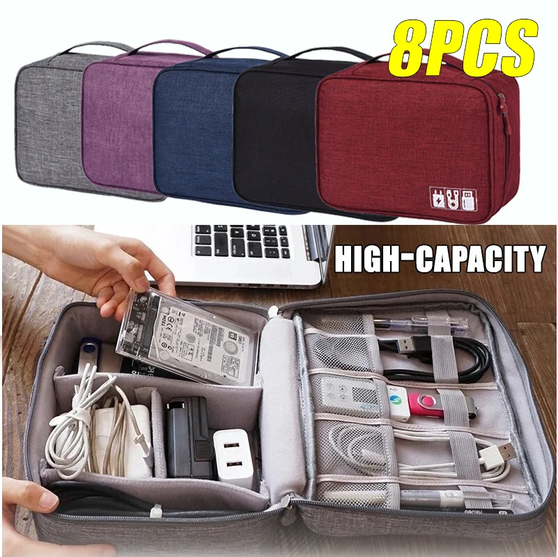 8PCS-Cable-Management-Organizer-Digital-Product-Organizer-Phone-Cable ...