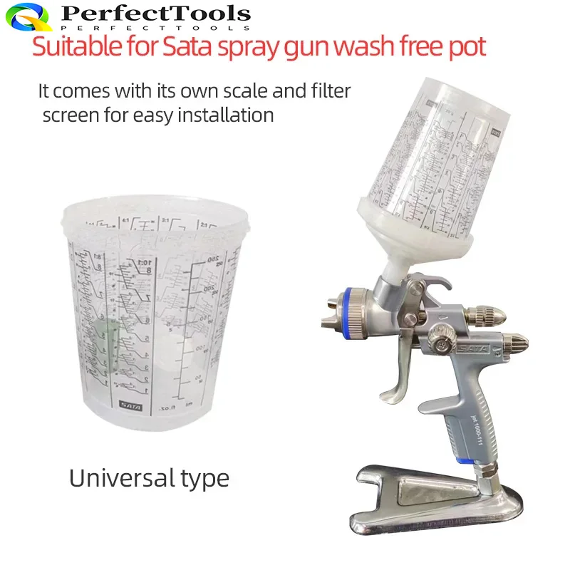 Used-For-Sata-Spray-Gun-Pot-300ml-Universal-Type-Paint-Plastic-Pot ...