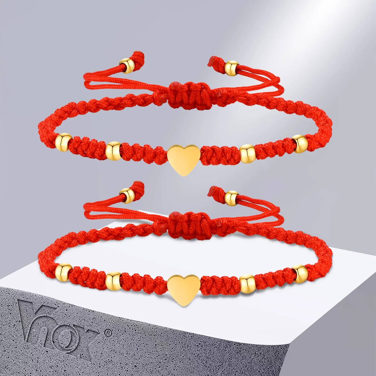 Vnox-Handmade-Braided-Lucky-Red-Color-Rope-Chain-Couple-Bracelets-for ...