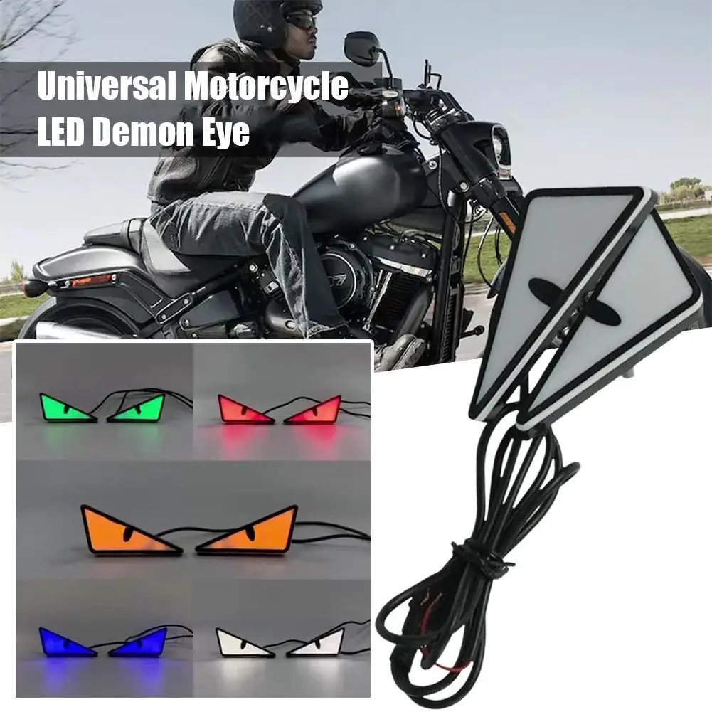 Universal-Motorcycle-LED-Triangle-Demon-Eye-Light-Evil-Eyes-Headlight ...