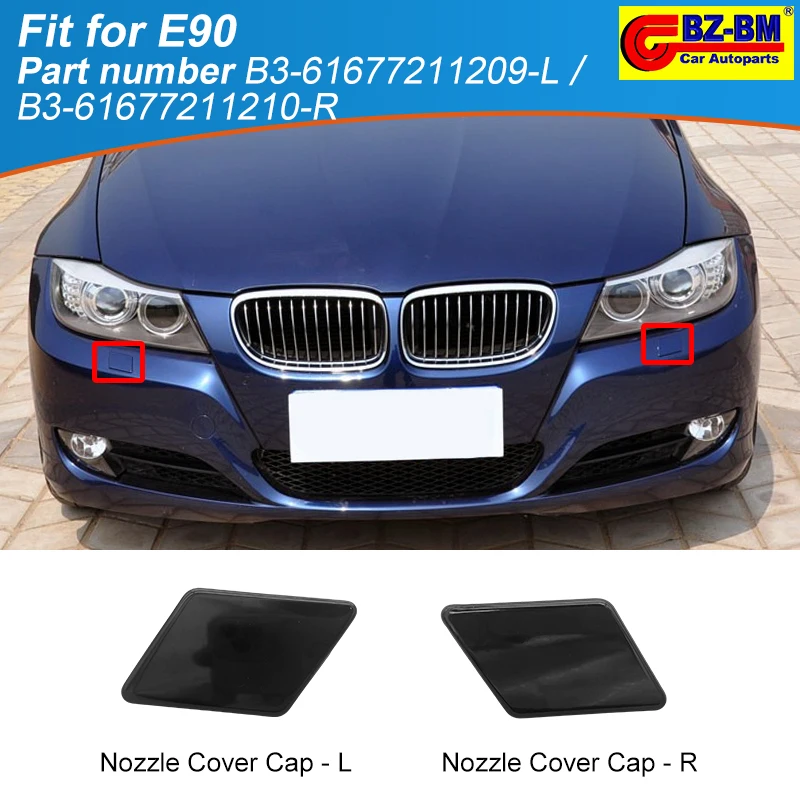Washer-Headlight-Cover-For-BMW-3-Series-E90lci-Front-bumper-Cap-Left-or ...