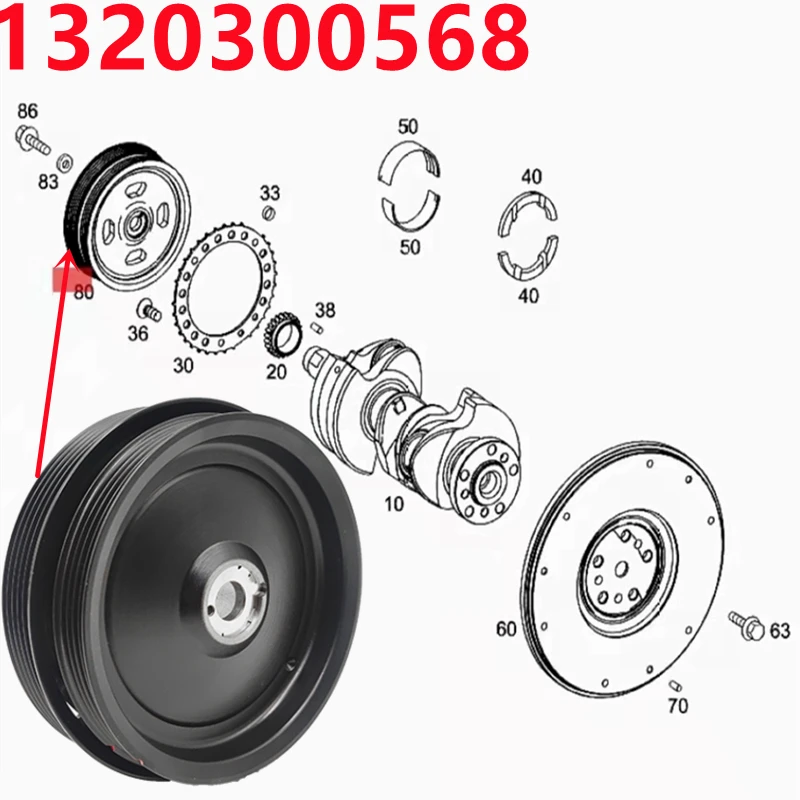 For-Mercedes-Benz-Smart-451-2009-2015-Crankshaft-Drive-Belt-Pulley ...