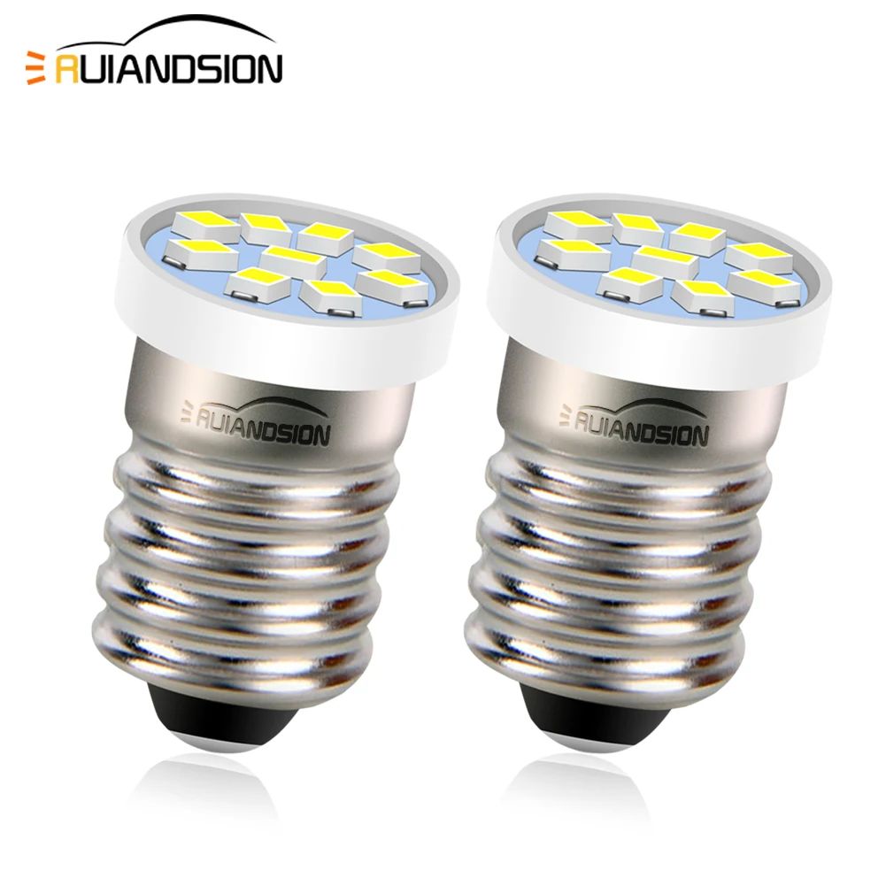 Ruiandsion 2Pcs E10 1447 9SMD LED White Panel Car Battery Lights ...