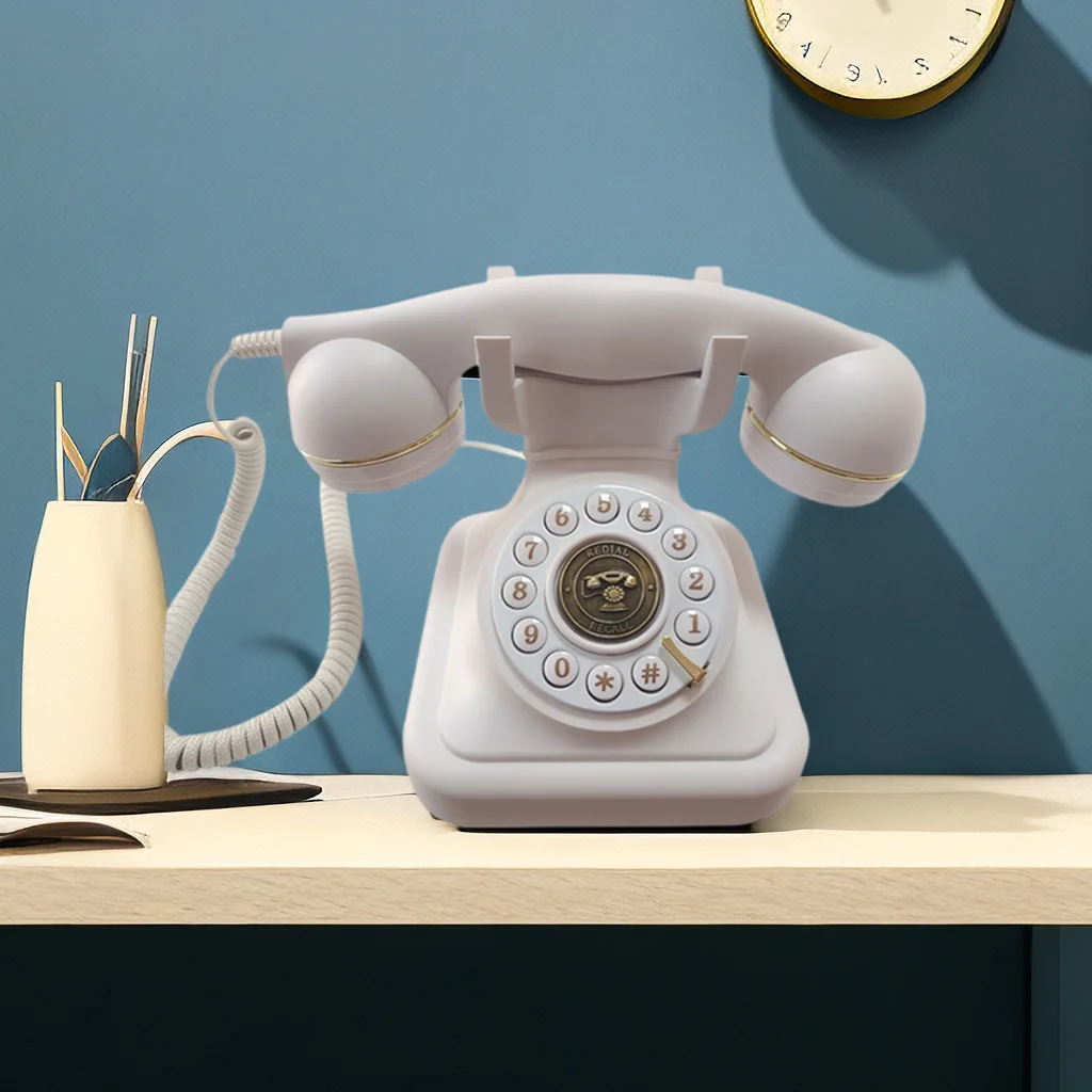 New-Vintage-Landline-Telephone-Corded-Antique-Phone-Retro-Rotary-Dial ...