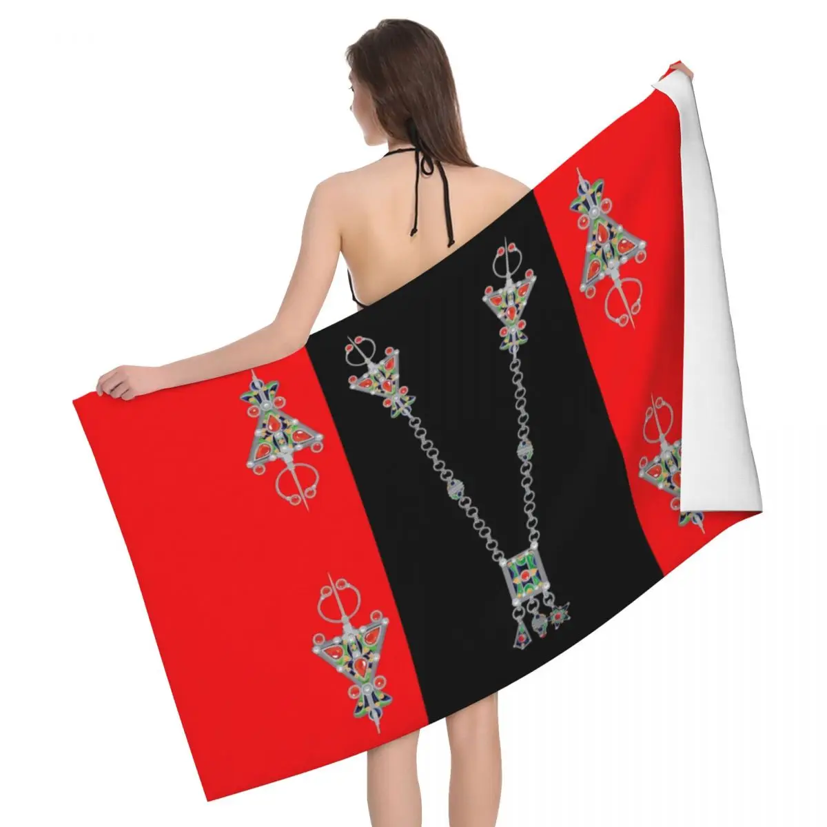 Custom-Kabyle-Jewelry-Beach-Bath-Towel-Microfiber-Amazigh-Carpet-Berber ...