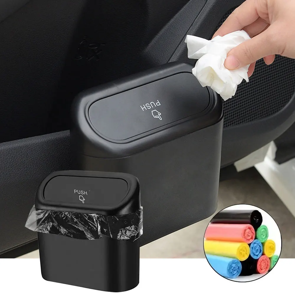 Universal-Organizer-Car-Clamshell-Trash-Bin-Hanging-Vehicle-Garbage ...