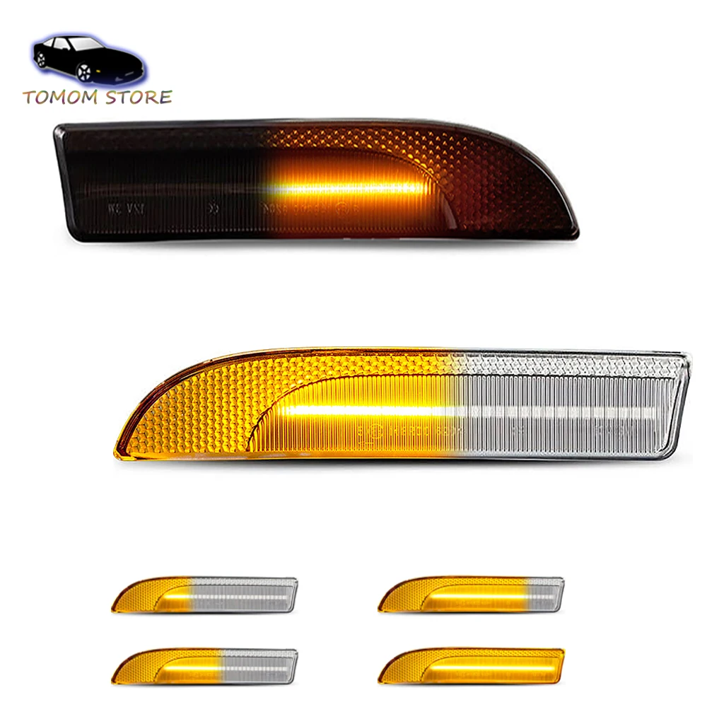 2pcs Led Dynamic Amber Side Marker Turn Signal Lights For Porsche ...