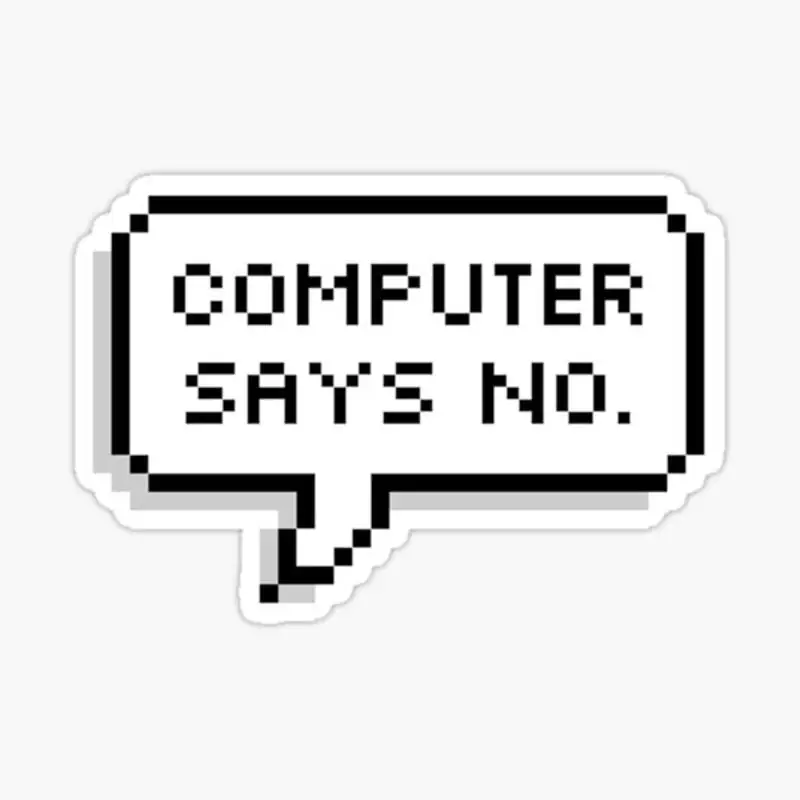Computer says NO Sticker for Laptop Decor Bedroom Car Cute Cartoon Art ...