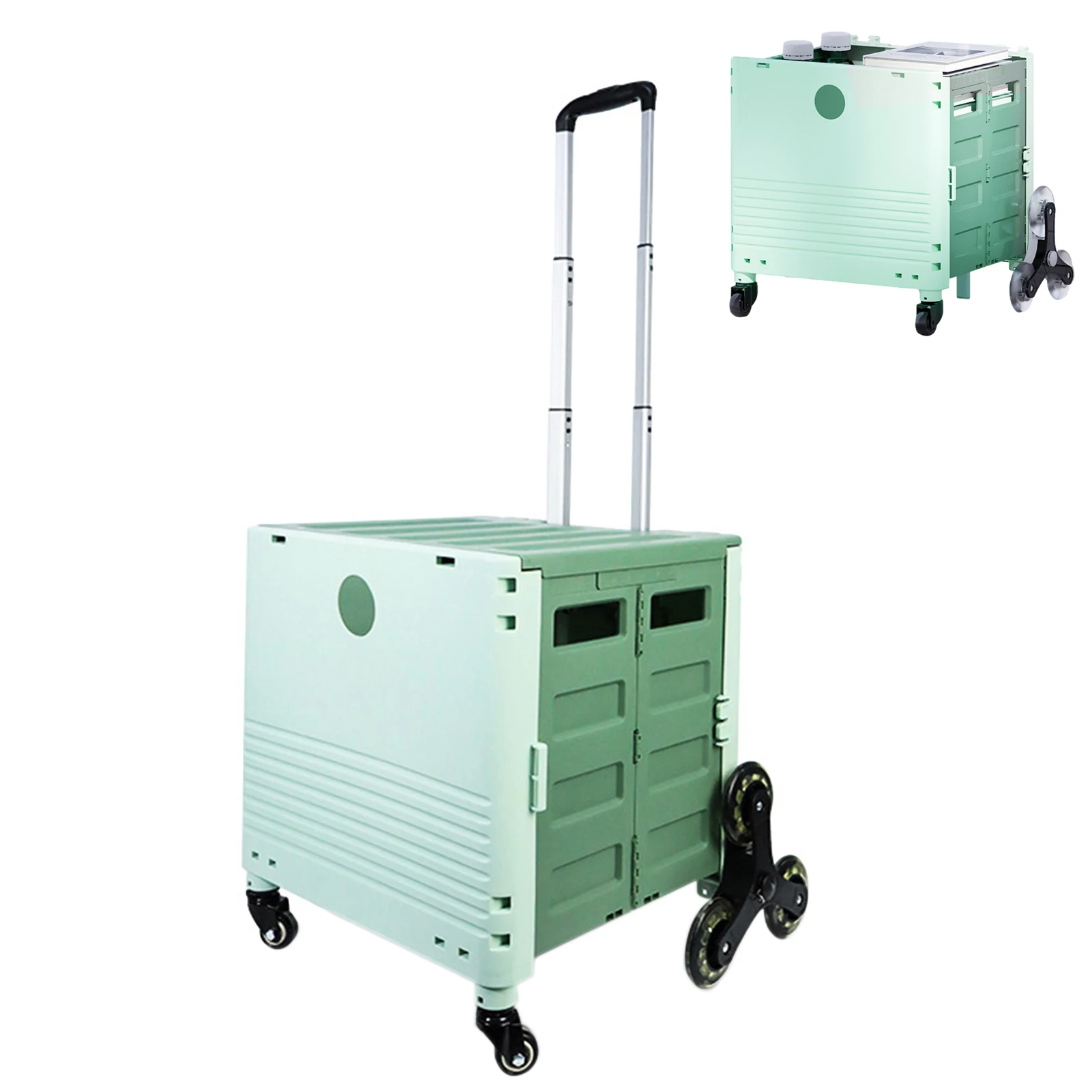 Rolling Carts With Wheels Collapsible Cart With Telescoping Handle ...