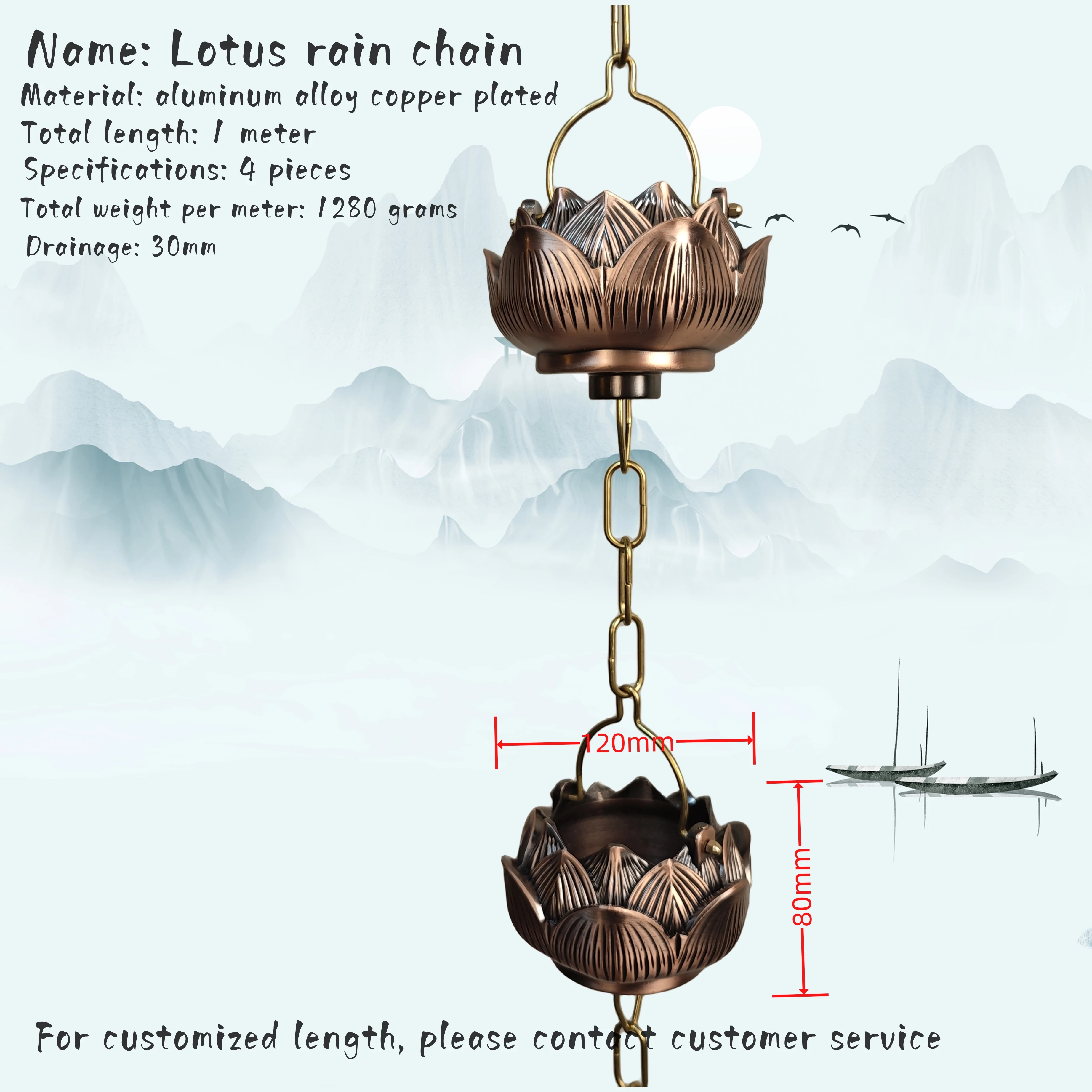 Courtyard-rainwater-chain-decorative-drainage-chain-Launch-chain ...