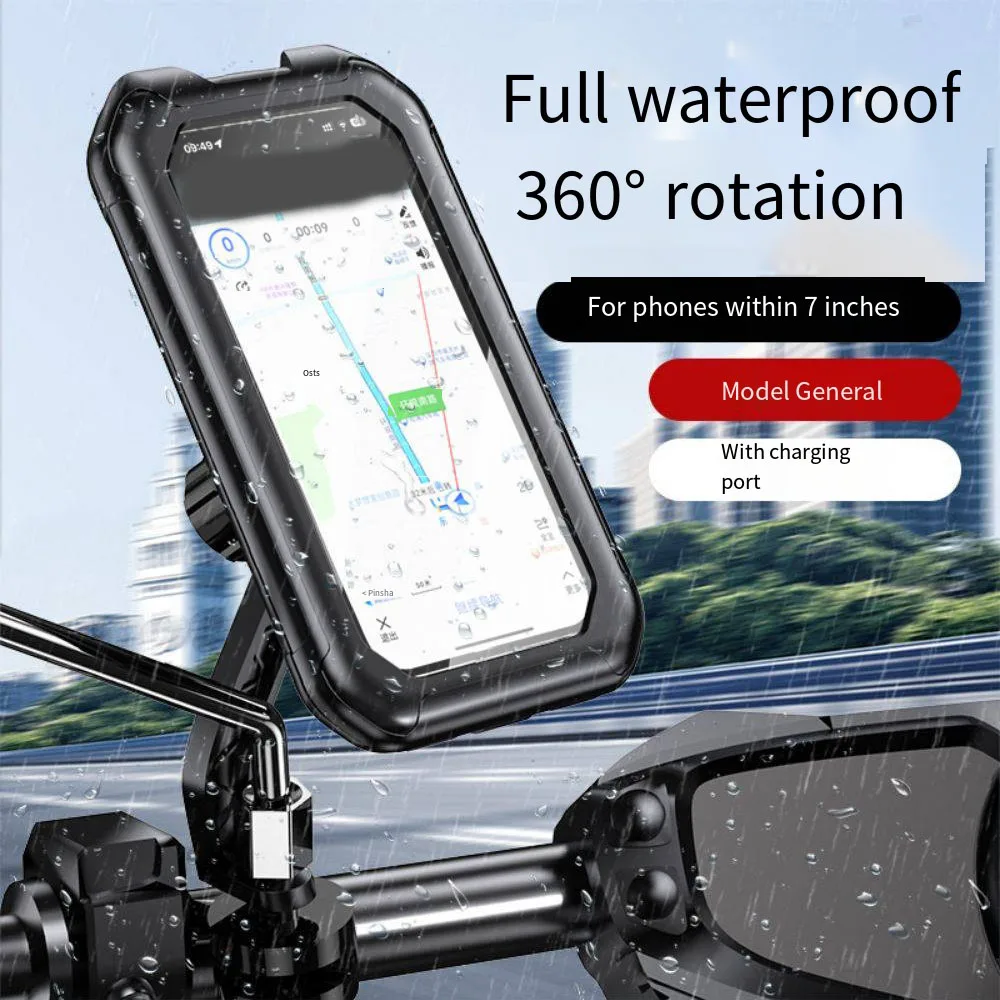 Waterproof-motorcycle-mobile-phone-stand-360-rotation-adjustable ...