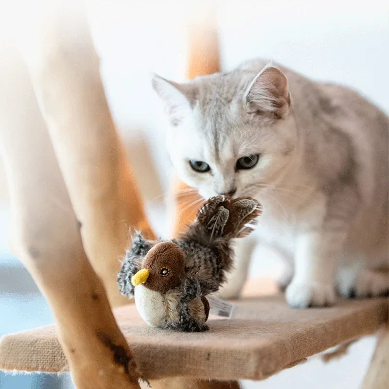 Interactive-Chirping-Bird-Cat-Toy-Pet-Simulation-Bird-Touch-Voice-Doll ...