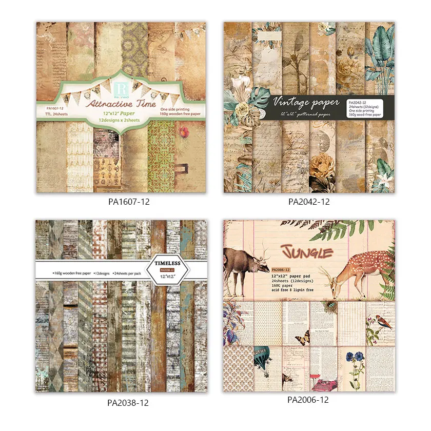 24sheets-of-12-x12-Vintage-thick-cardstock-scrapbooking-background ...
