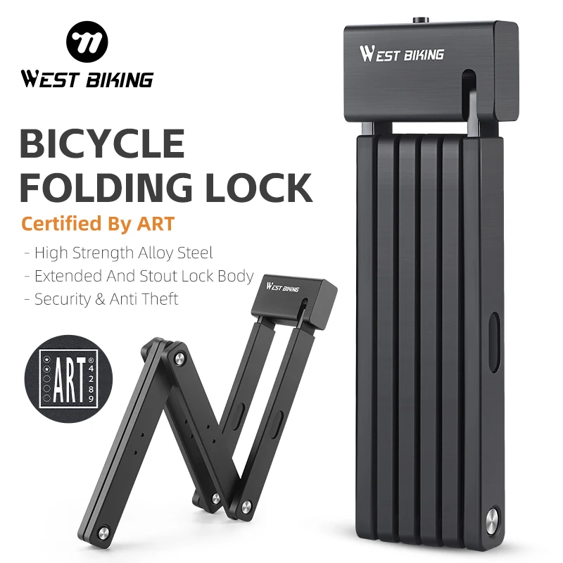 WEST-BIKING-Folding-Bicycle-Lock-Portable-High-Security-Anti-theft-Bike ...