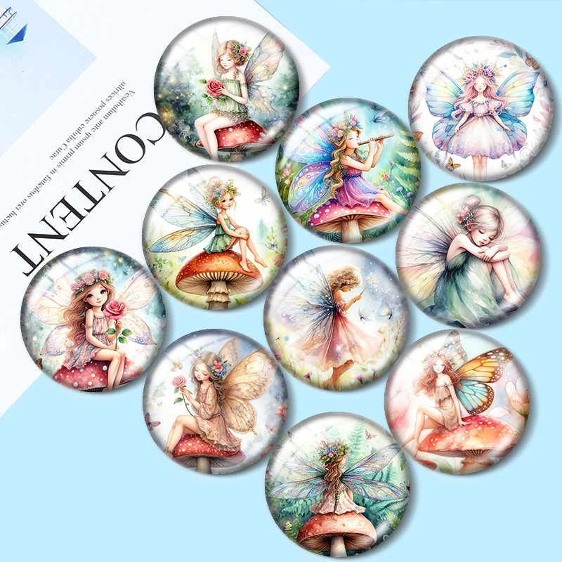 Cute-Fairies-12mm-18mm-20mm-25mm-Round-photo-glass-cabochon-demo-flat ...