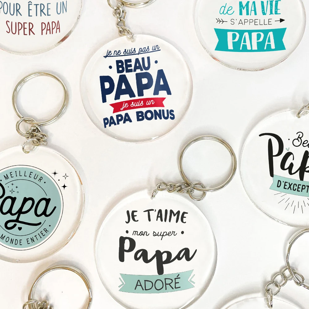 I Love You My Dear Super Dad Print Key Chain Father's Day Acrylic ...