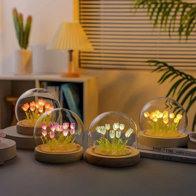 DIY-Tulipanes-Night-Lamp-Handmade-Flower-Tulips-Lamps-Material-Package ...