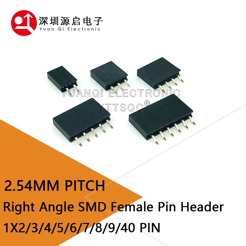 10PCS SMT SMD 2/3/4/5/6/7/8/9/40 PIN Single Row Right Angle FEMALE PIN ...