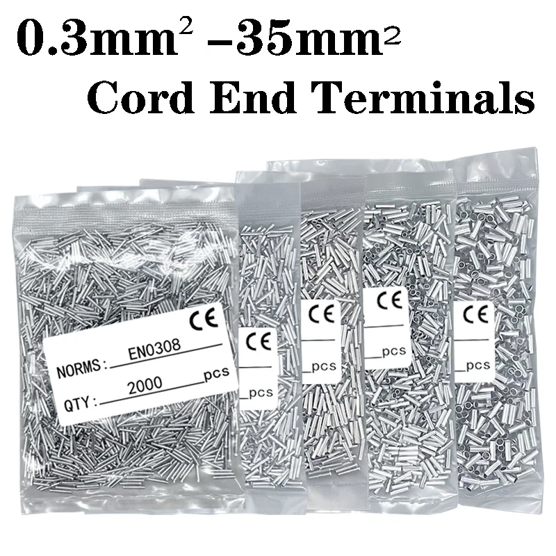 500-2000PCS-Cord-End-Terminals-Pure-Copper-Tubular-Crimp-Terminal ...