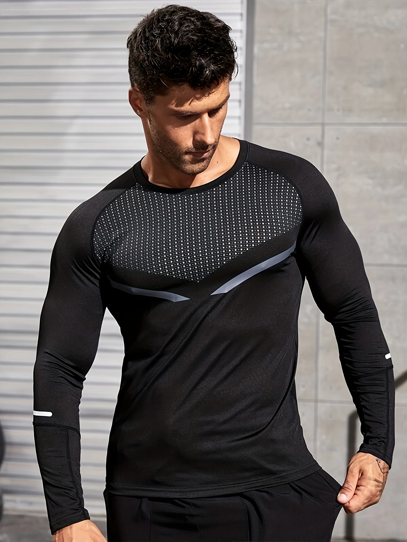 Men-s-Athletic-Long-Sleeve-Muscle-Fit-T-shirt-Breathable-And-High ...