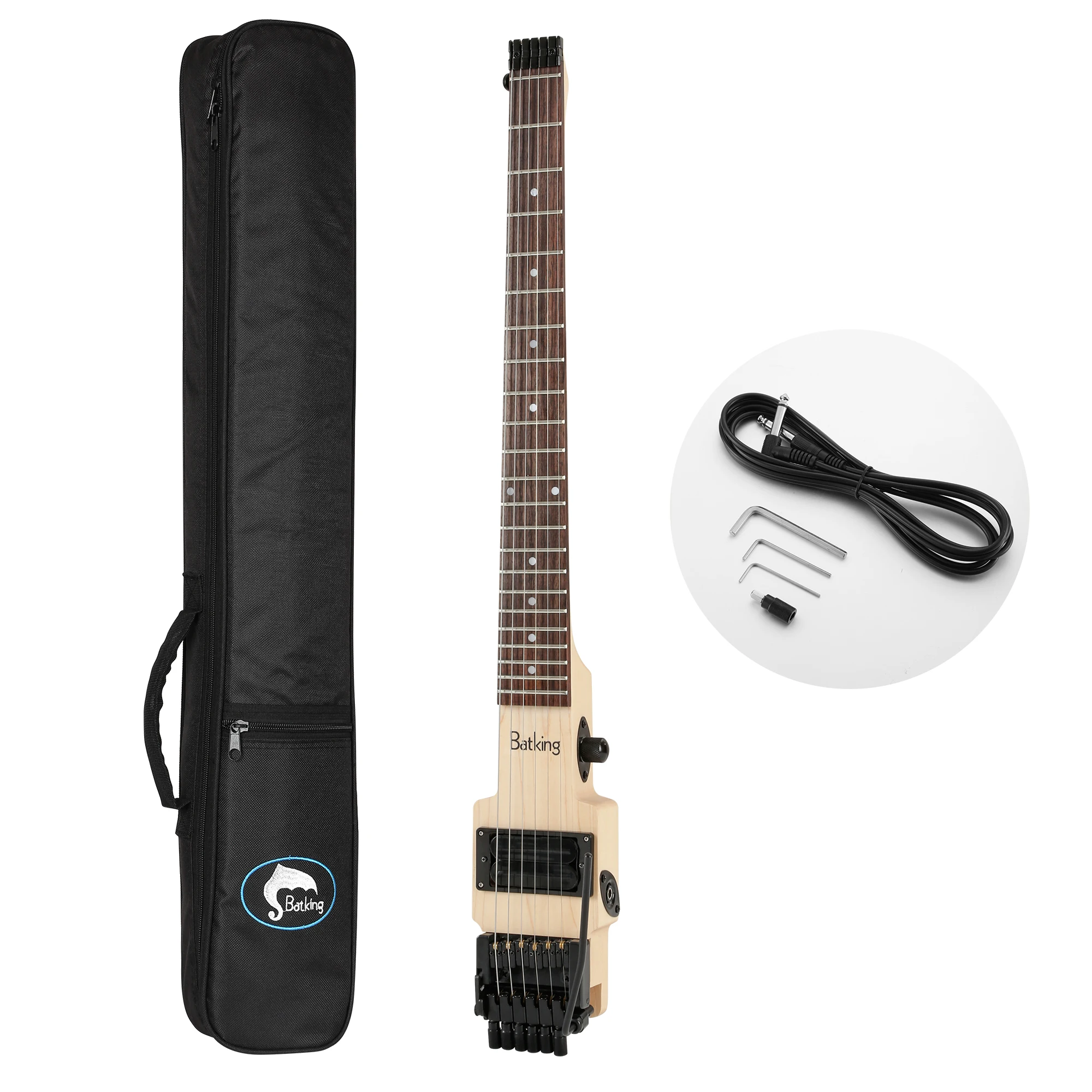 Batking-Travel-Electric-Guitar-Headless-6-String-Guitar-neck-through ...