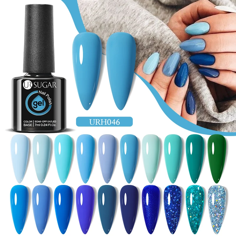 UR-SUGAR-7ML-Blue-Glitter-Gel-Nail-Polish-Colorful-Semi-Permanent-Soak ...