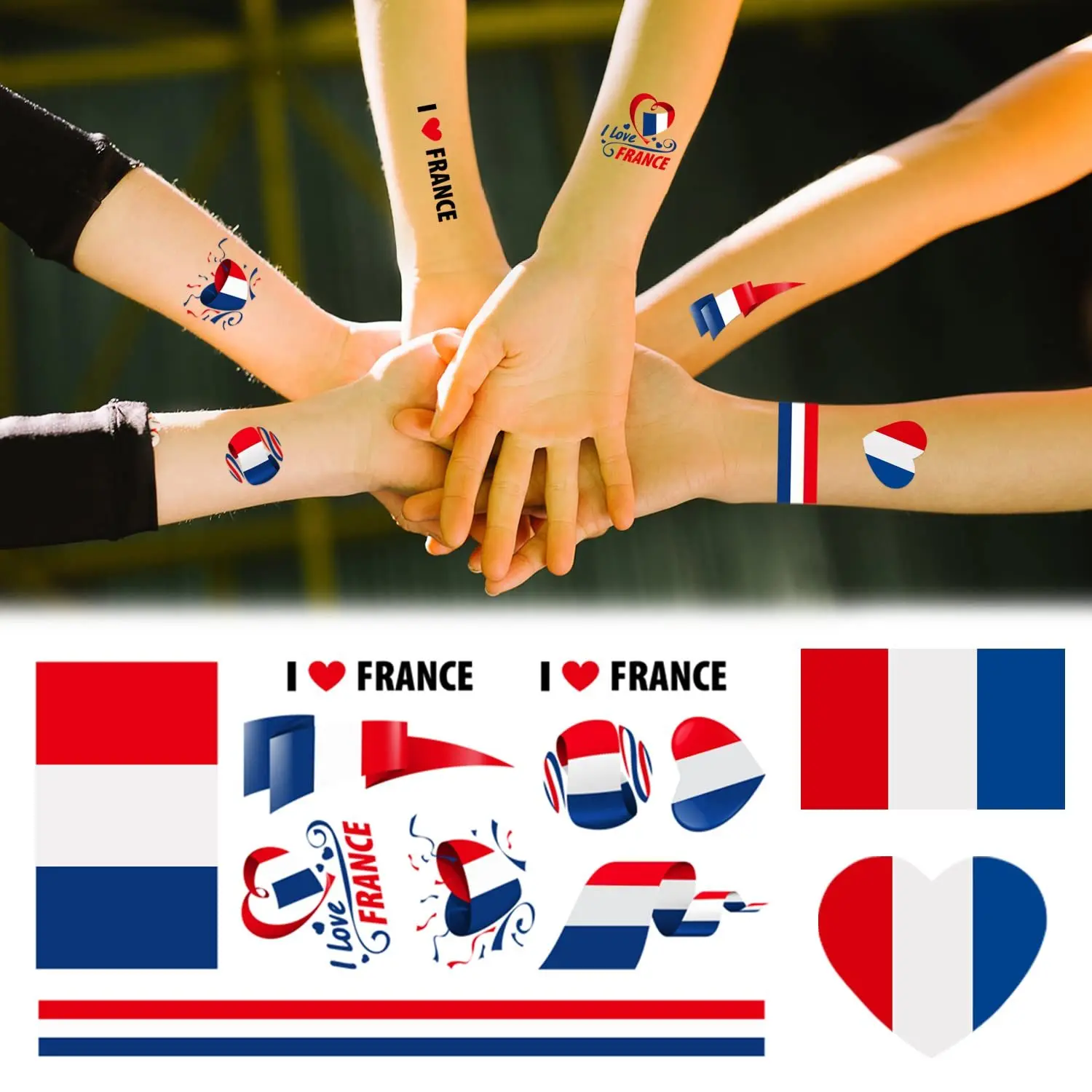 2024-Paris-Olympics-National-Flag-Face-Stickers-Arm-Stickers-Waterproof ...