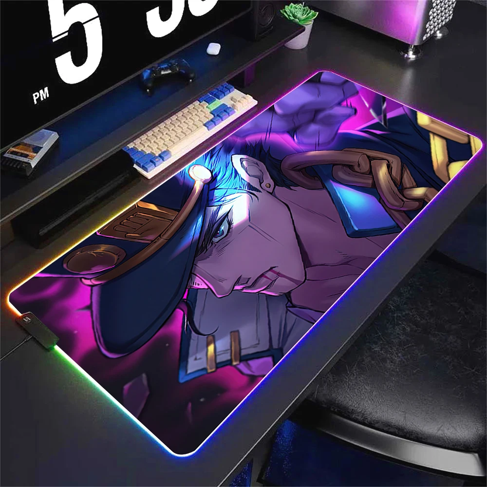 JOJO Bizarre Adventure RGB Mouse Pad Anime Xxl Luminous LED Large Mouse ...