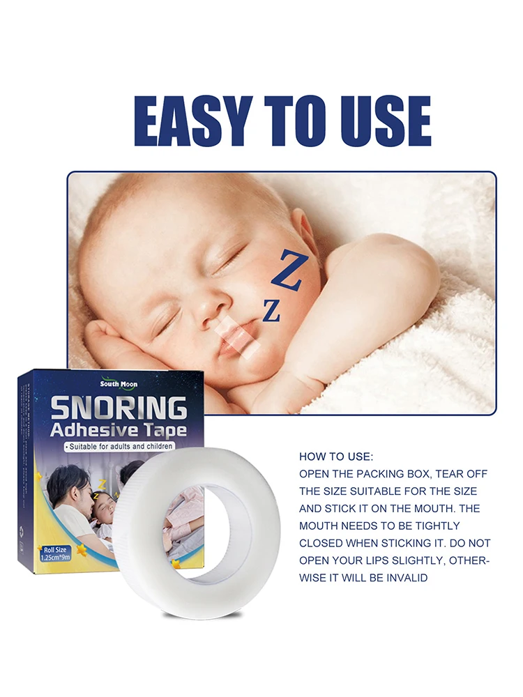 9M/Roll PE Mouth Tape Sleep Strip for Sleeping Anti Snoring Mouth Tape ...