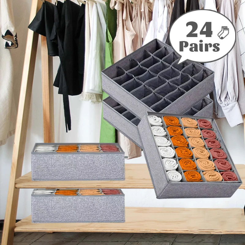 Foldable Divider Socks Organizer Storage Box Closet Wardrobe Sorting ...