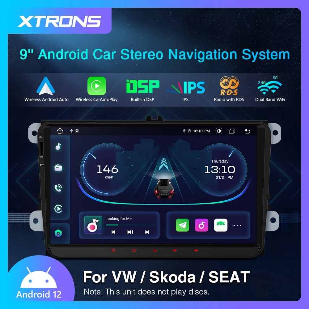 Xtrons 9" Android 10.0 Car Stereo Gps For Vw Volkswagen Golf Passat ...