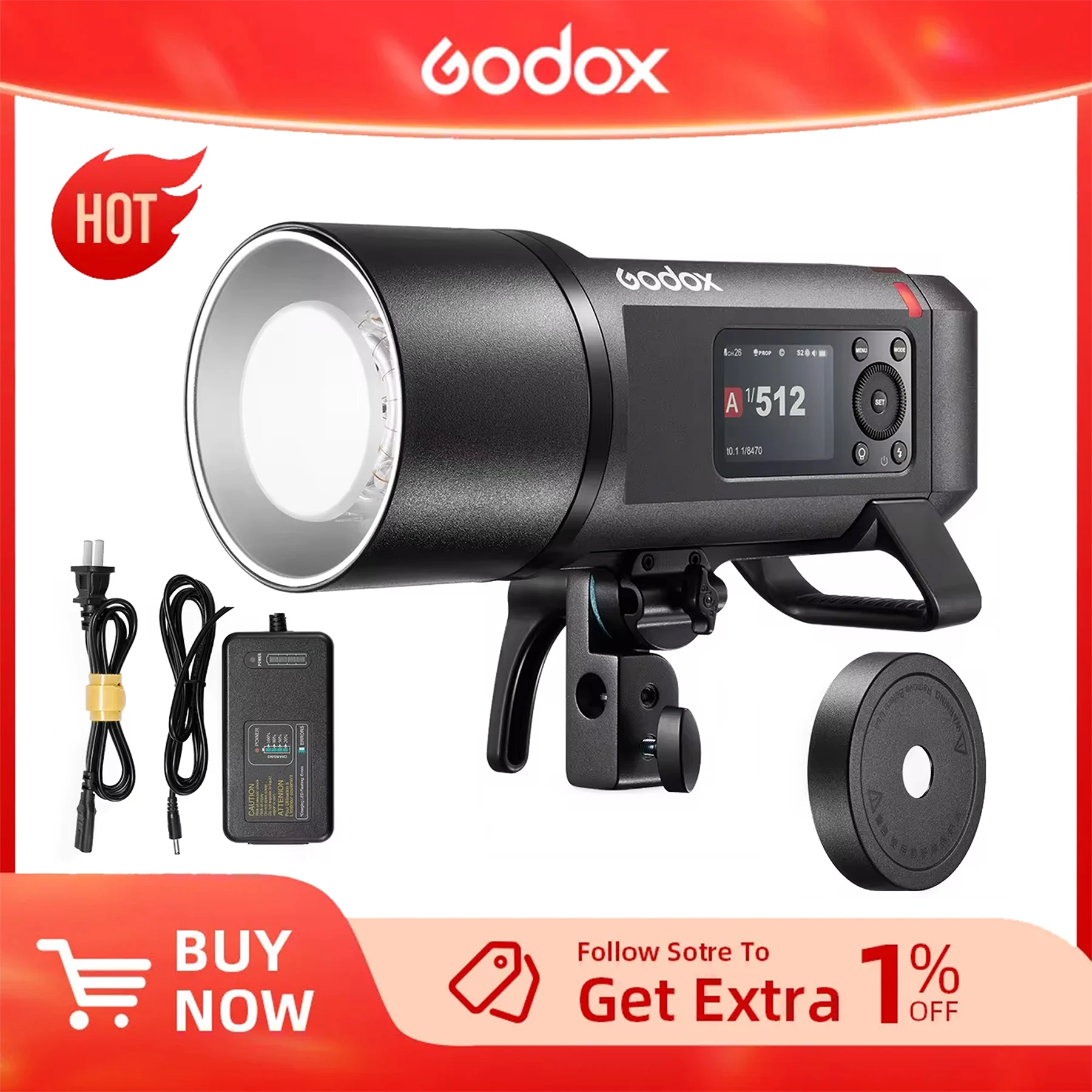 Godox 600W AD600Pro II Wireless All-in-One Outdoor Flash TTL High-speed ...