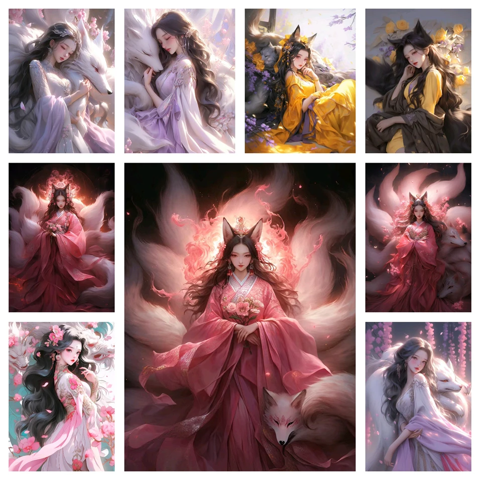 5d-Diamant-Kunst-Malerei-neue-neunschw-nzige-Fuchs-Fee-Cartoon-M-dchen ...