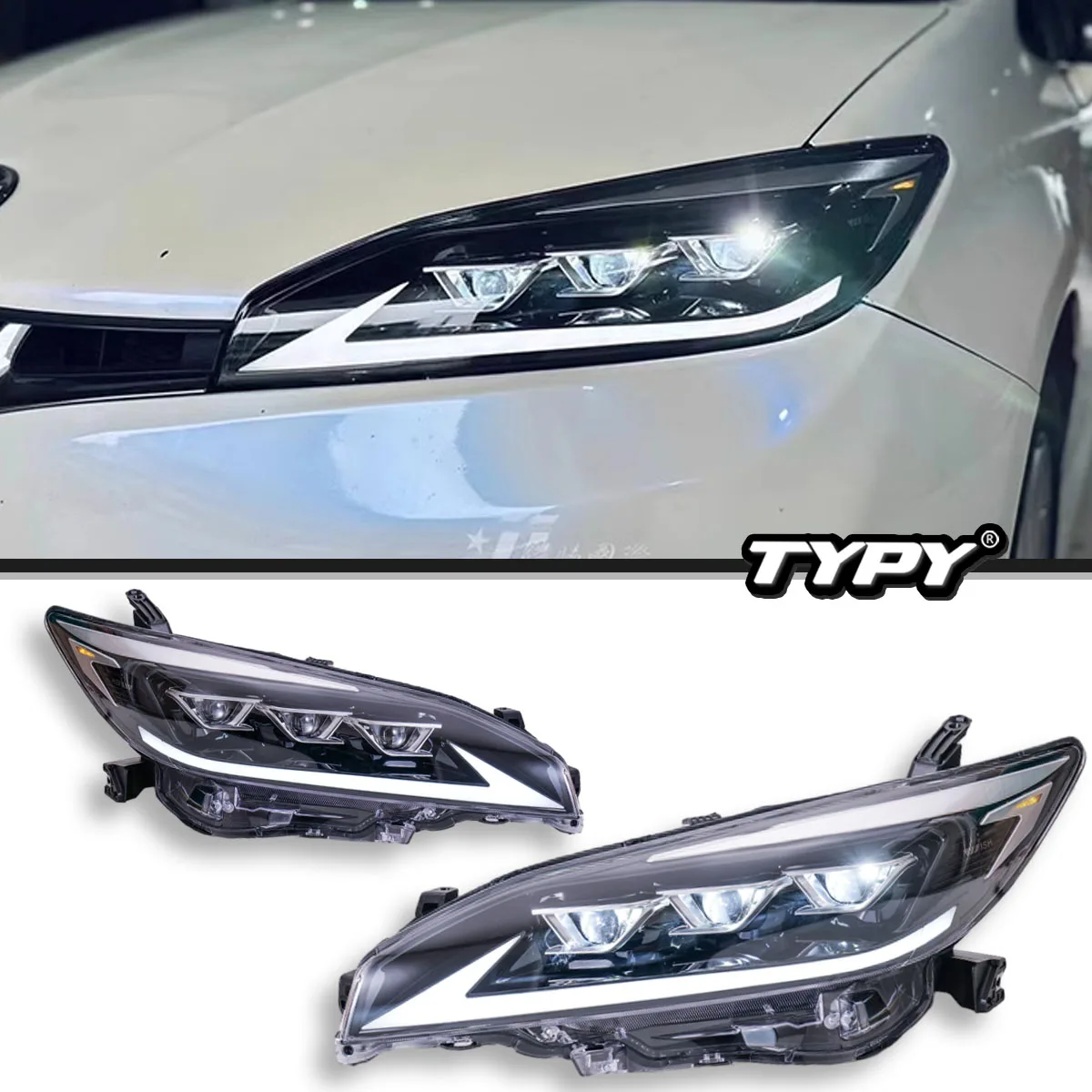 TYPY-Car-Headlights-For-Toyota-Wish-2009-2015-LED-Car-Lamps-Daytime ...