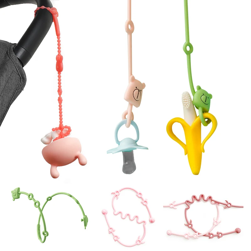 Silicone-Anti-lost-Chain-Strap-Adjustable-Bear-Shape-Silicon-Pacifier ...