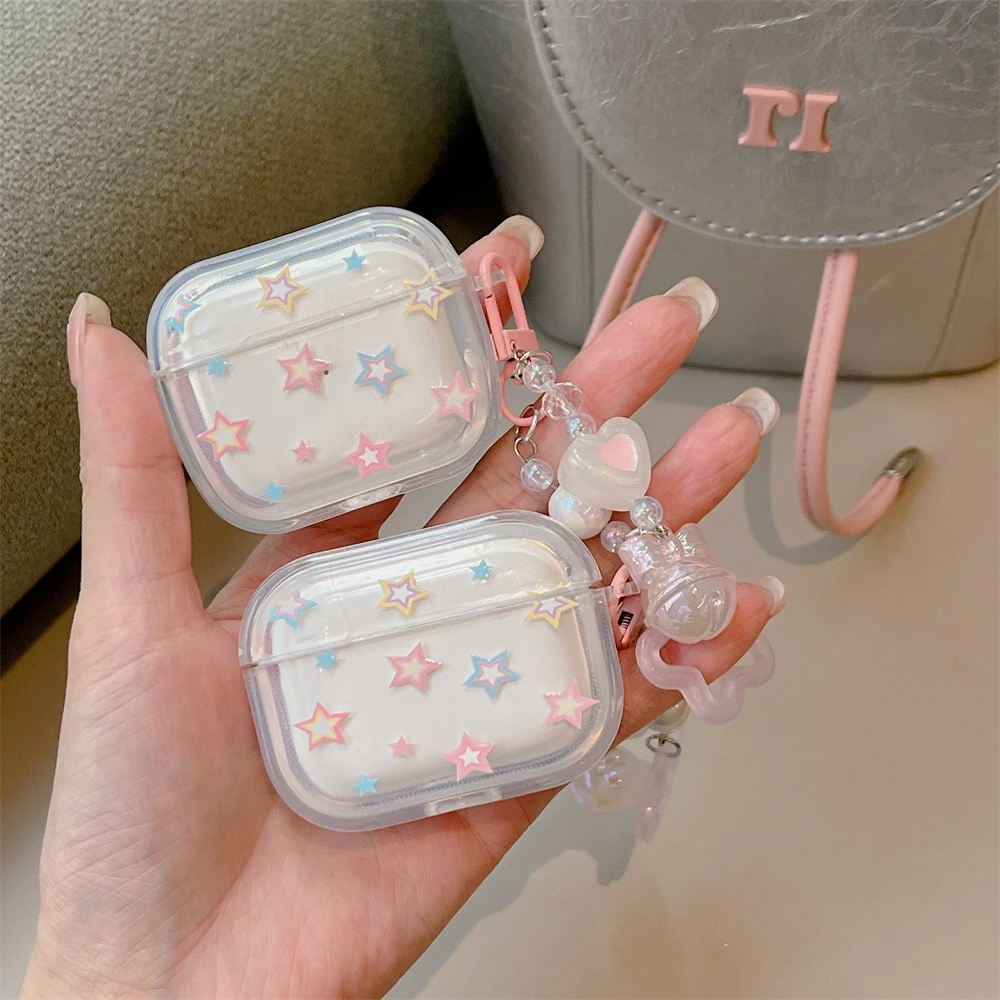 Korean-Cute-Transparent-Star-Headphones-Case-For-AirPods-1-2-3-With ...