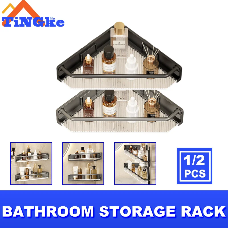 Acrylic-No-Punching-Acrylic-Bathroom-Storage-Rack-Bathroom-Triangle ...