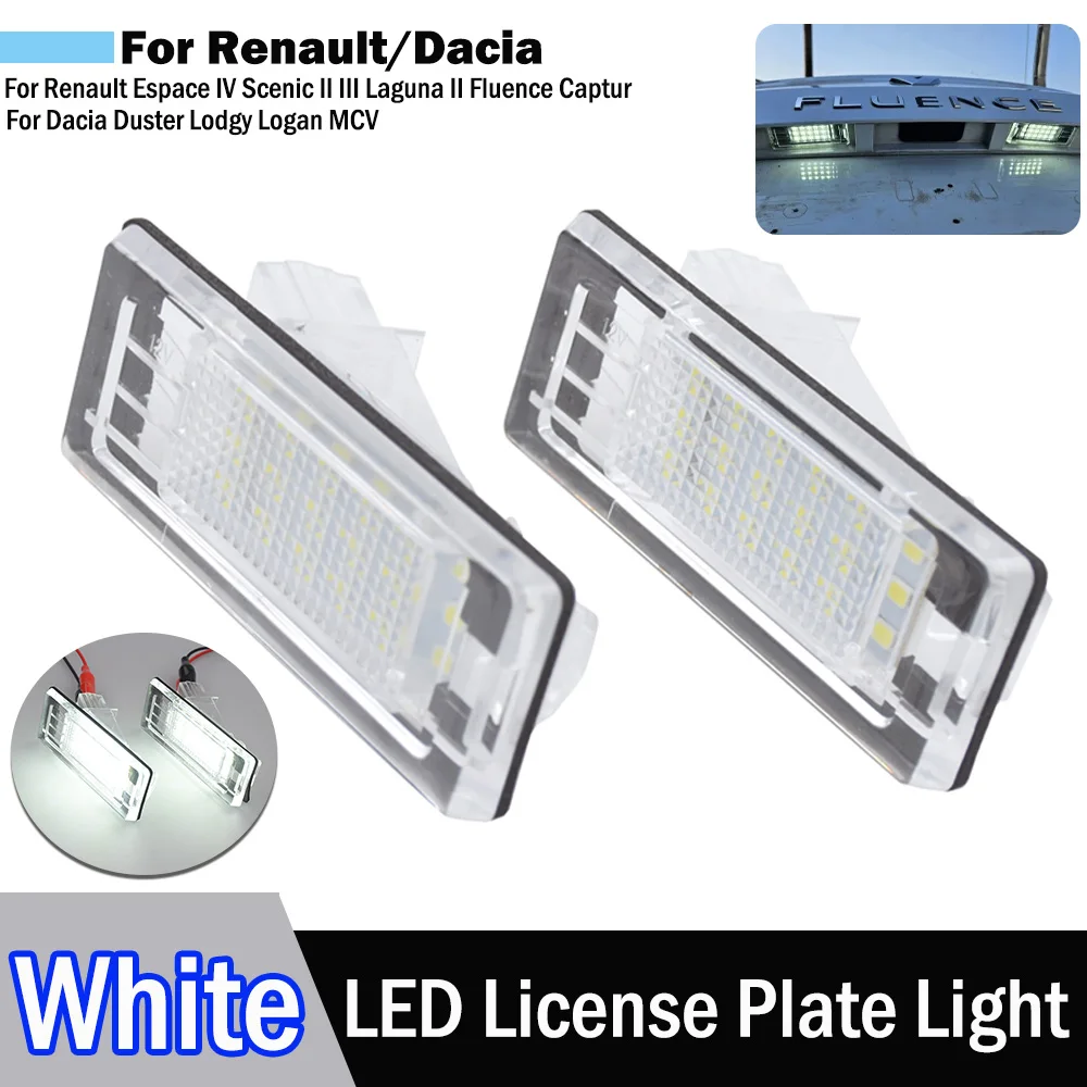 2pcs Tail License Plate Led Lights For Renault Captur Kaptur Espace ...