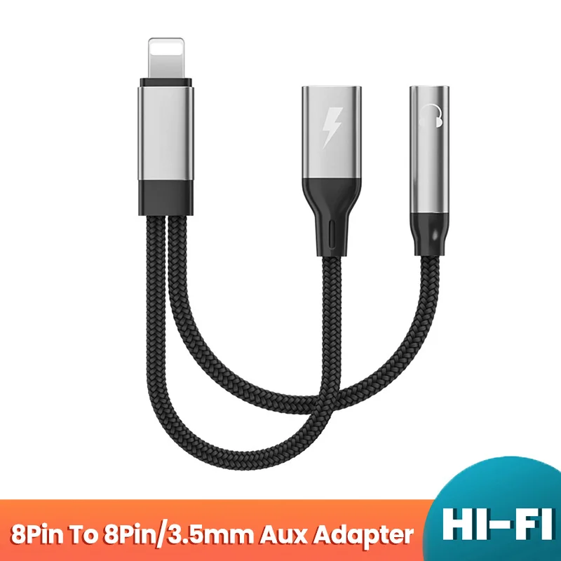 2in1 3.5mm AUX Cable Adapter For iPhone 14 13 12 Pro 8-Pin To 3.5mm ...