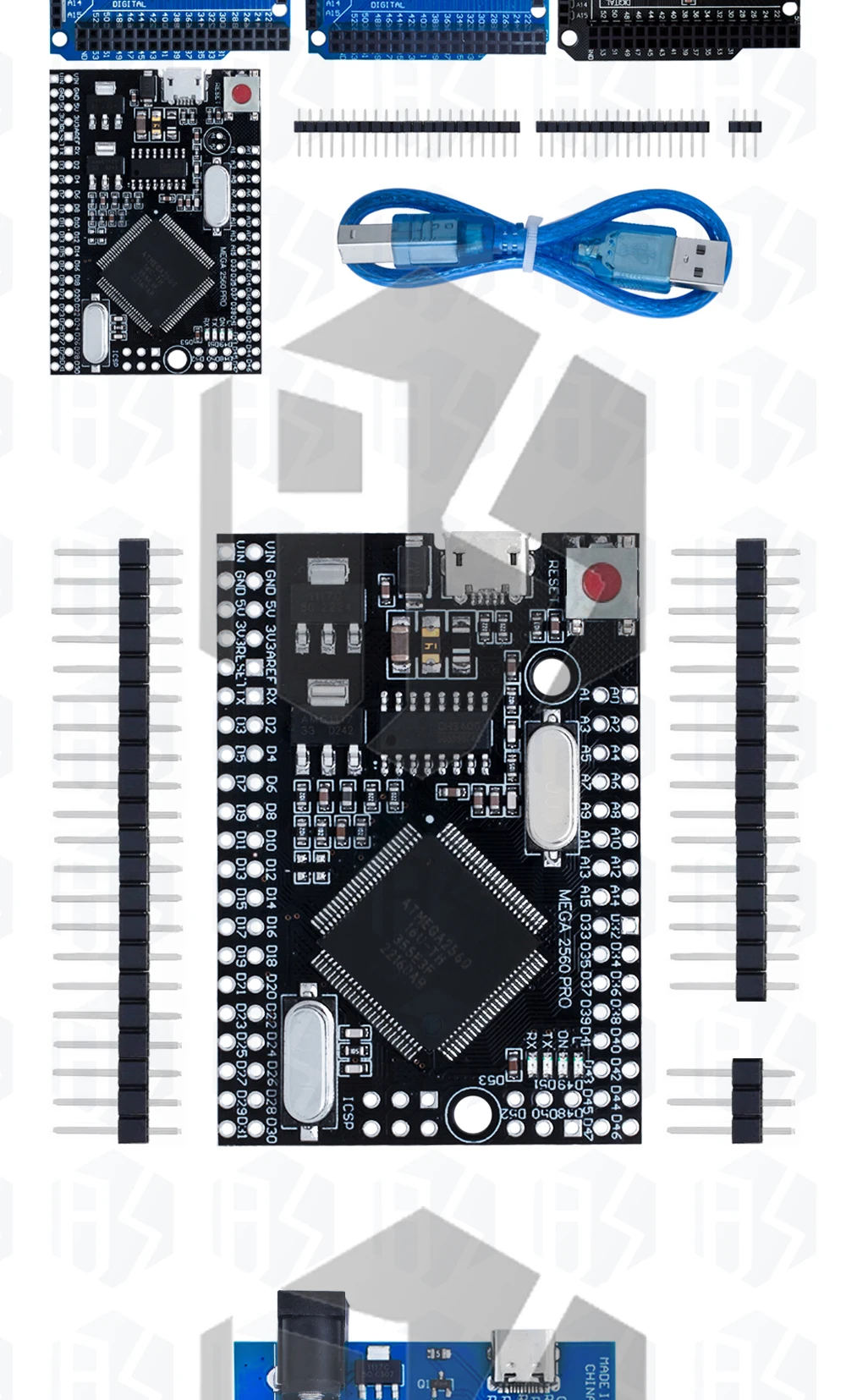 Чип Mega2560 ATMEGA16U2 / Pro Mini MEGA 2560 Mega + WiFi R3 ATmega2560 ...