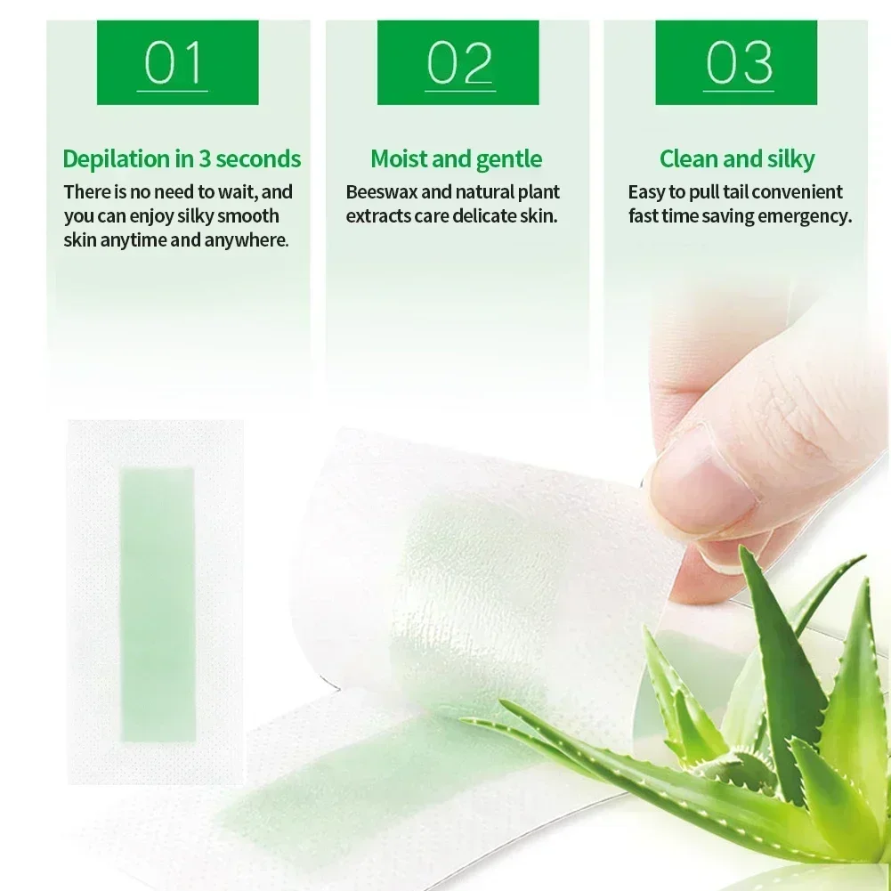 15Pcs Depilatory Wax Strips For Hair Removal Wax Paper Cold Wax Strips ...