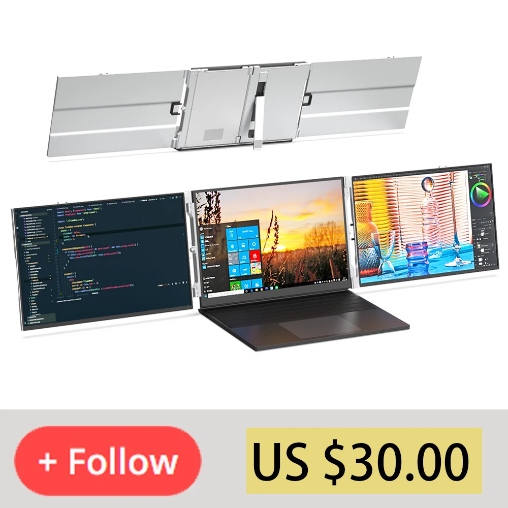 Pantalla de Monitor portátil Triple de 14 pulgadas, 1920x1200, Mini ...
